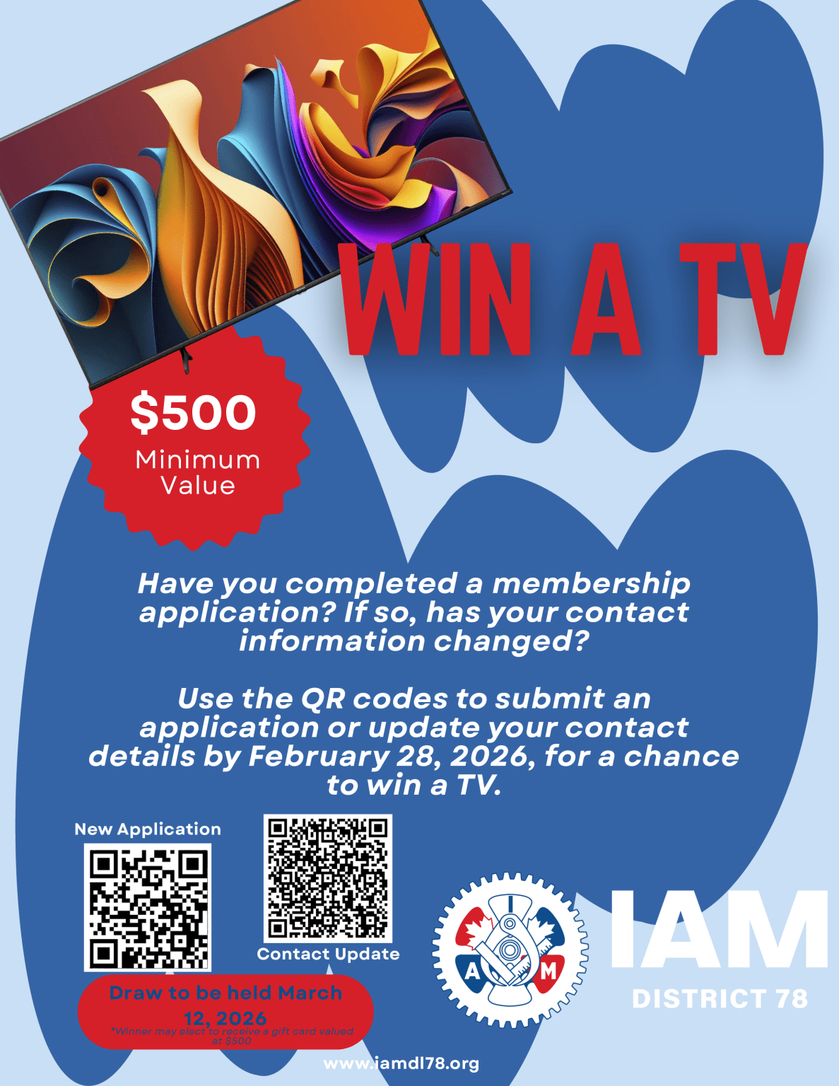 Win a TV – IAM District 78